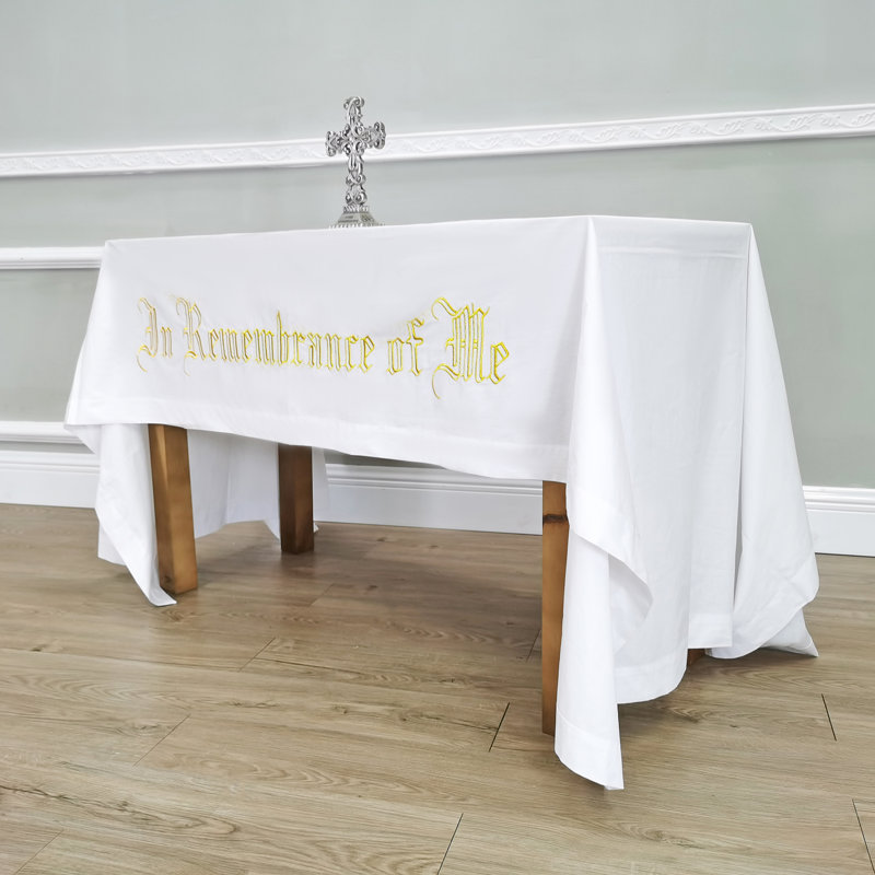 FixtureDisplays 52" x 96" Large "In Remembrance of Me" Embroidery Altar Frontal Holy Communion ...